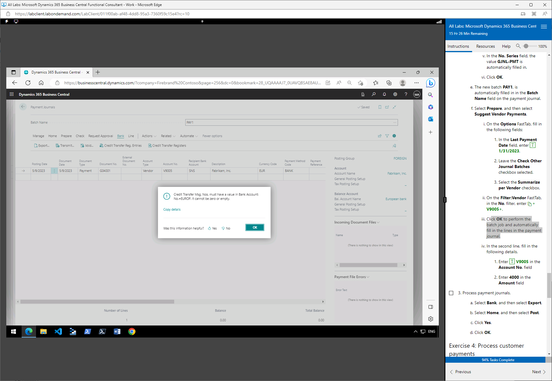 Lab 5,.3 - exercise 3 -- there is no vendor called first up consultants · Issue #193 ...
