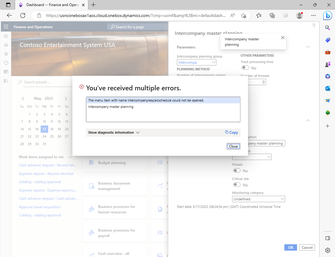 Case Study 5 - Exercise 2 - Run an intercompany master plan - step 11 error · Issue #77 ...