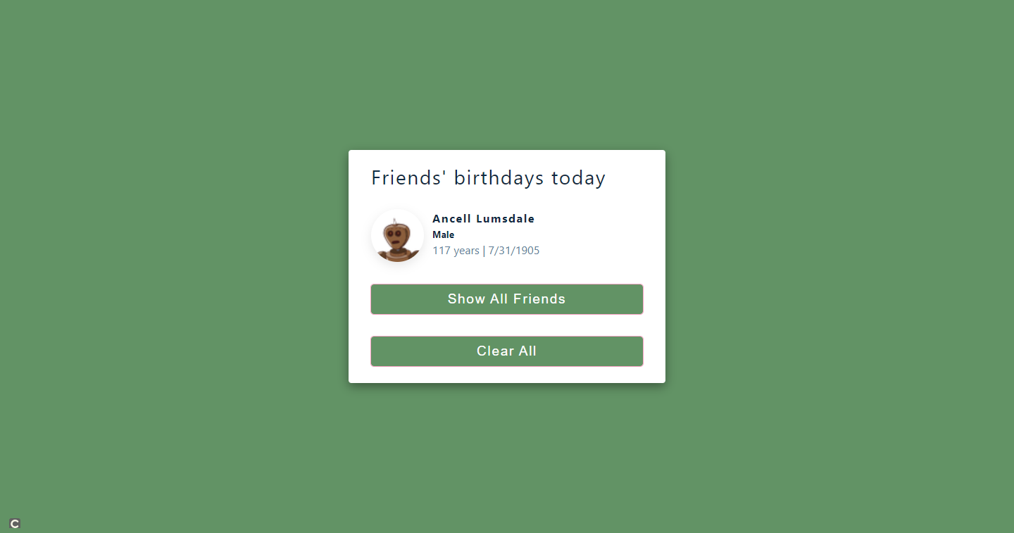 GitHub - OziV/react-birthday-reminder: React birthday reminder app for ...