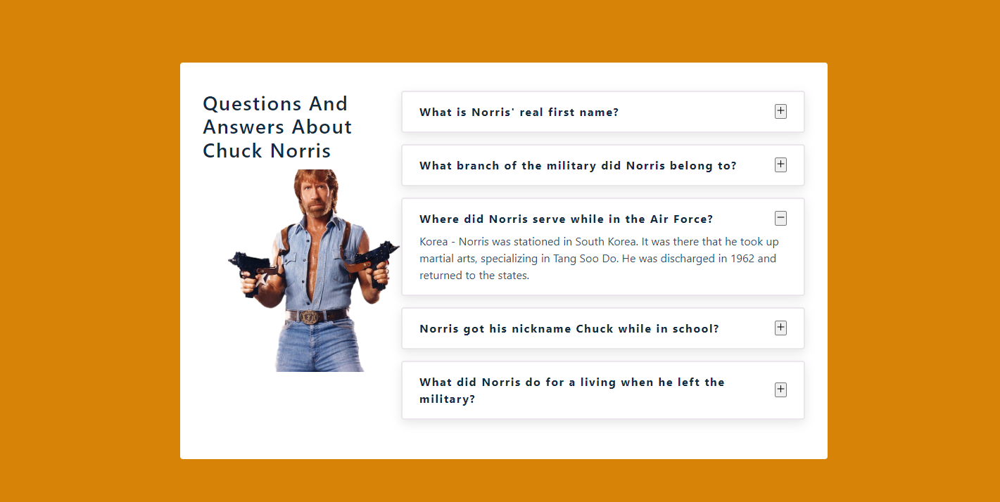 GitHub - OziV/react-accordion: React accordion app for Q&A