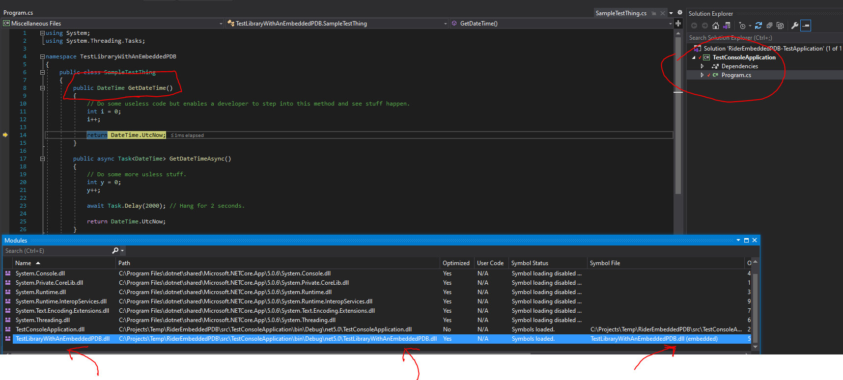 Unable to step into a method from a NuGet package that has EmbeddedPDB's enabled · Issue #4594 ...