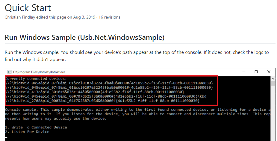 Can't find Windows Sample · Issue #149 · MelbourneDeveloper/Device.Net · GitHub