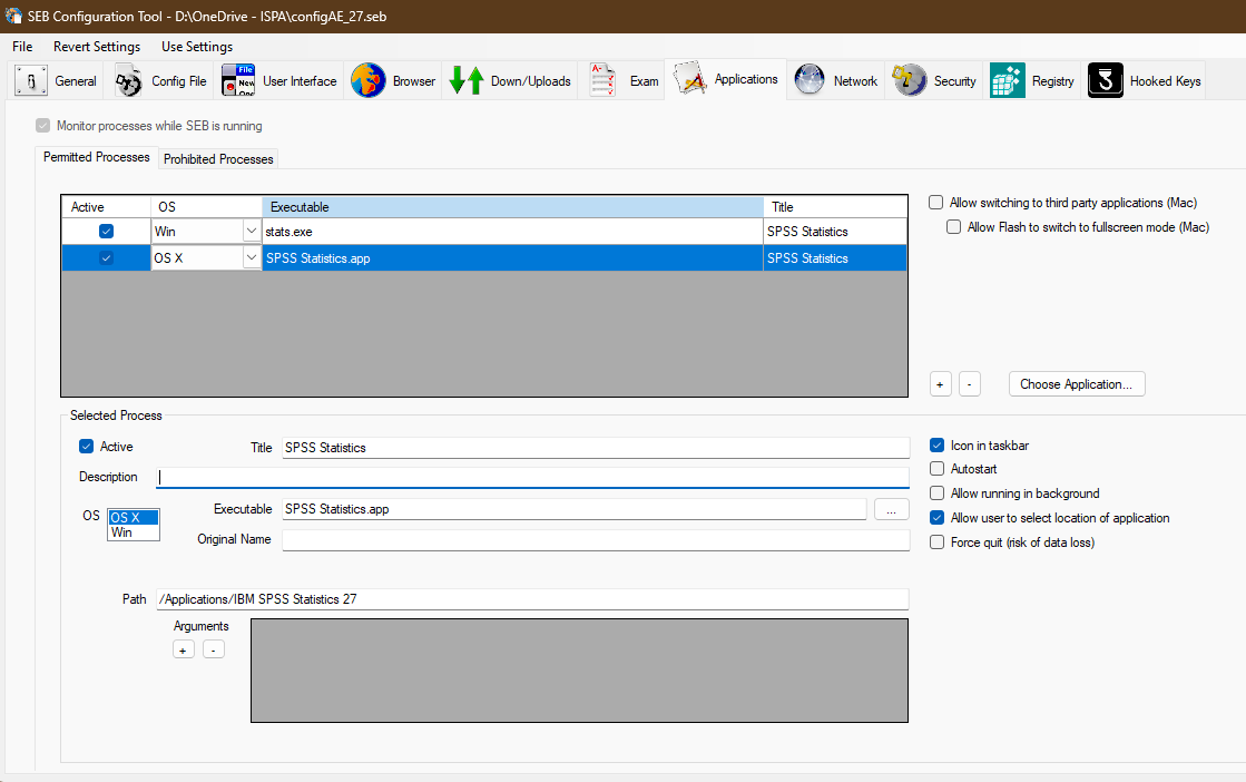 SEB does not find exe (win) or .app (OS X) defined in the applications ...