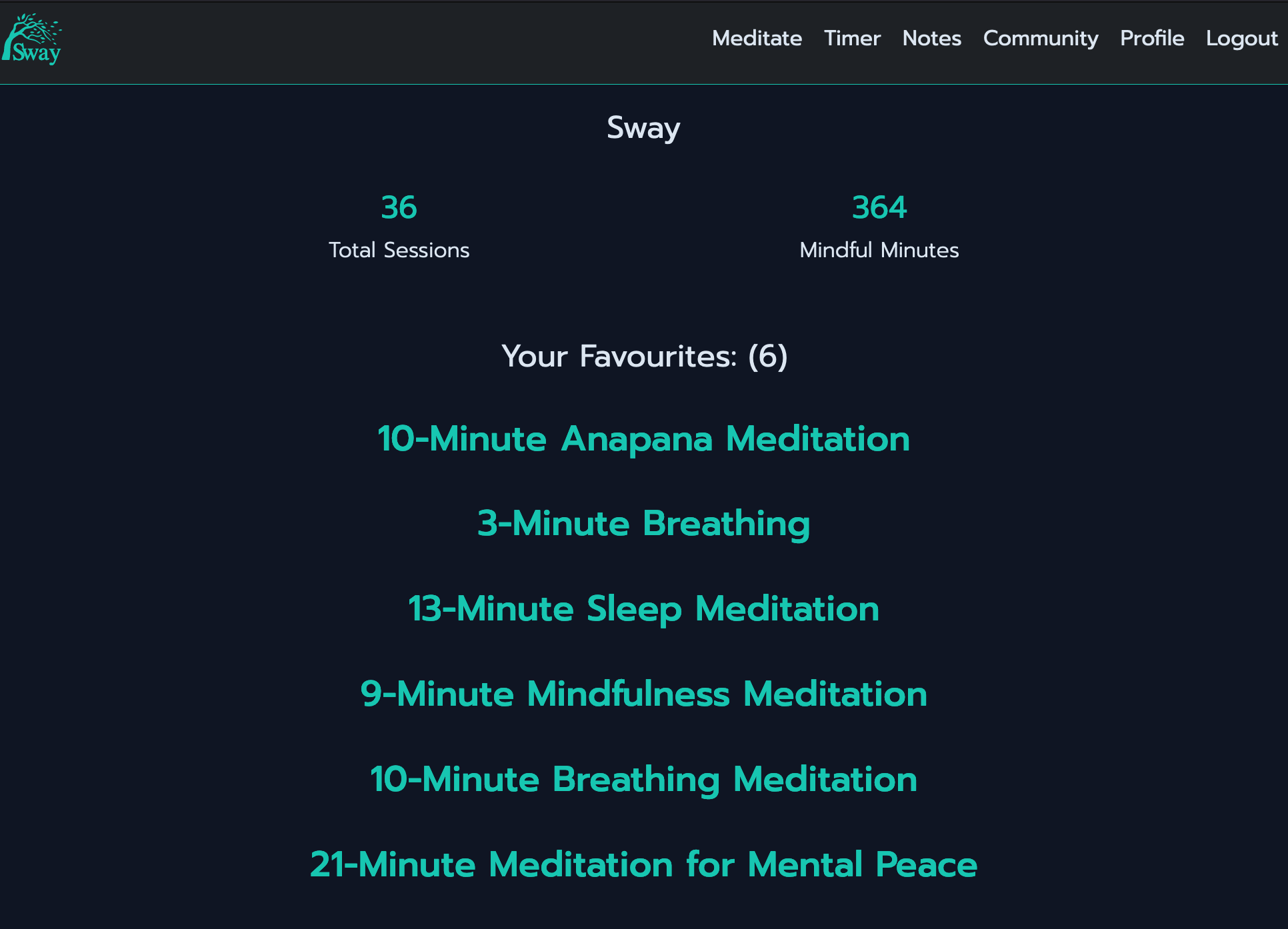 GitHub - milobedini/Sway: Python/Django & React Mindfulness App. GA Project 4.