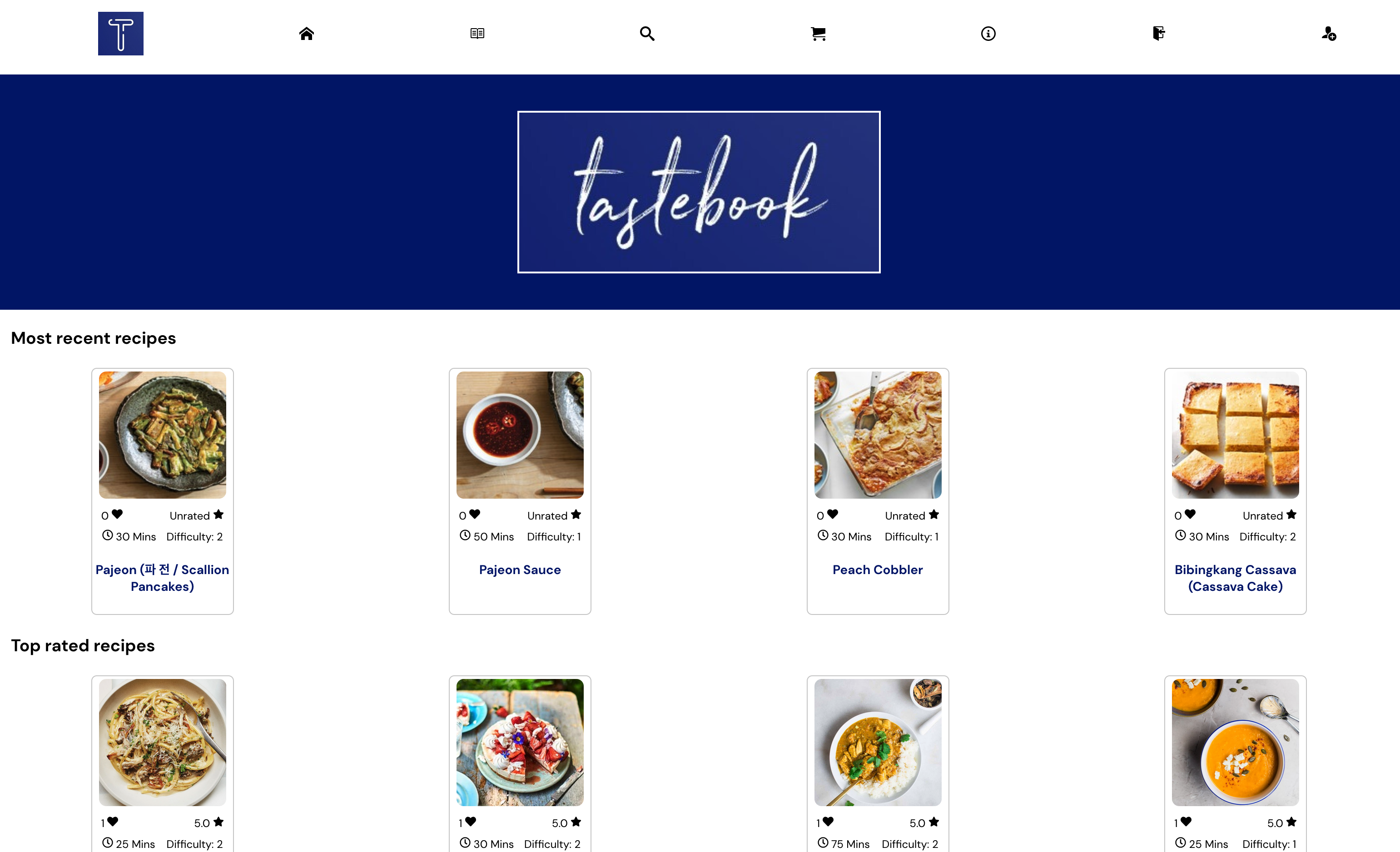 GitHub - milobedini/TasteBook: MERN stack recipe web-app. GA Project 3.