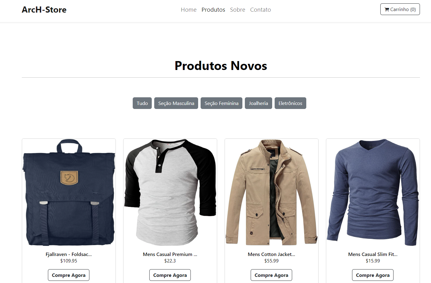 GitHub - KarimeLinhares/E-Store: Projeto de loja online, usando React ...