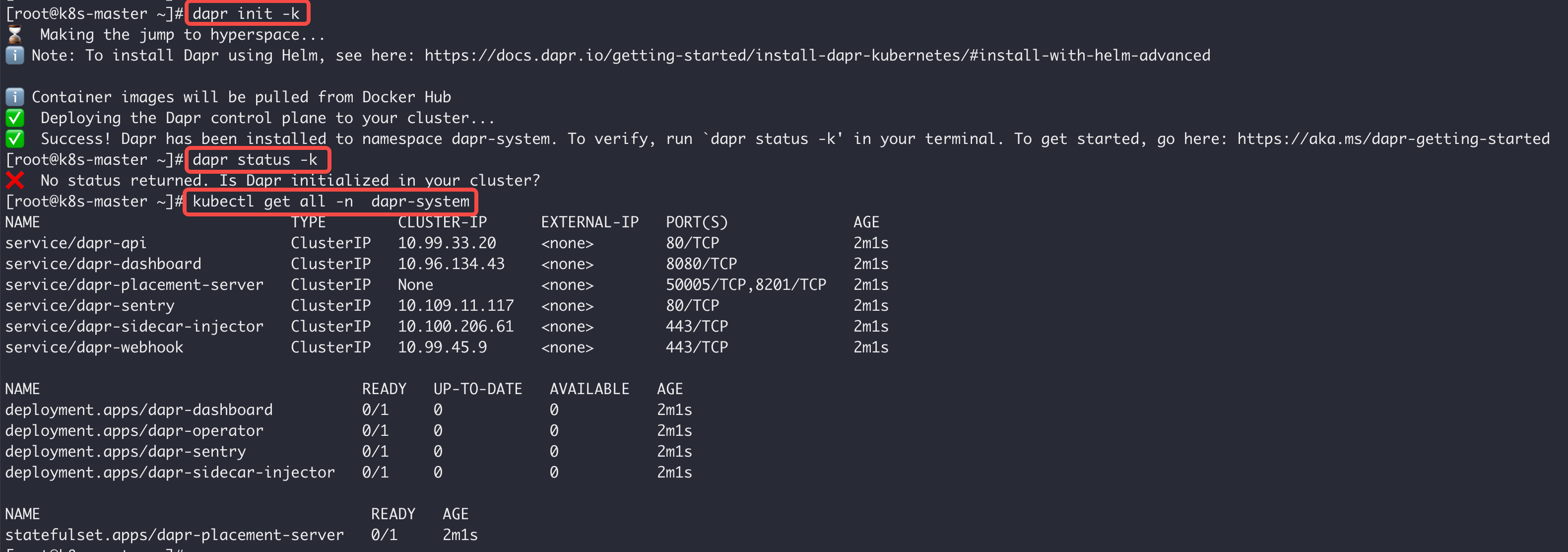 No Status Returned Is Dapr Initialized In Your Cluster · Issue 1122 · Dapr Cli · Github