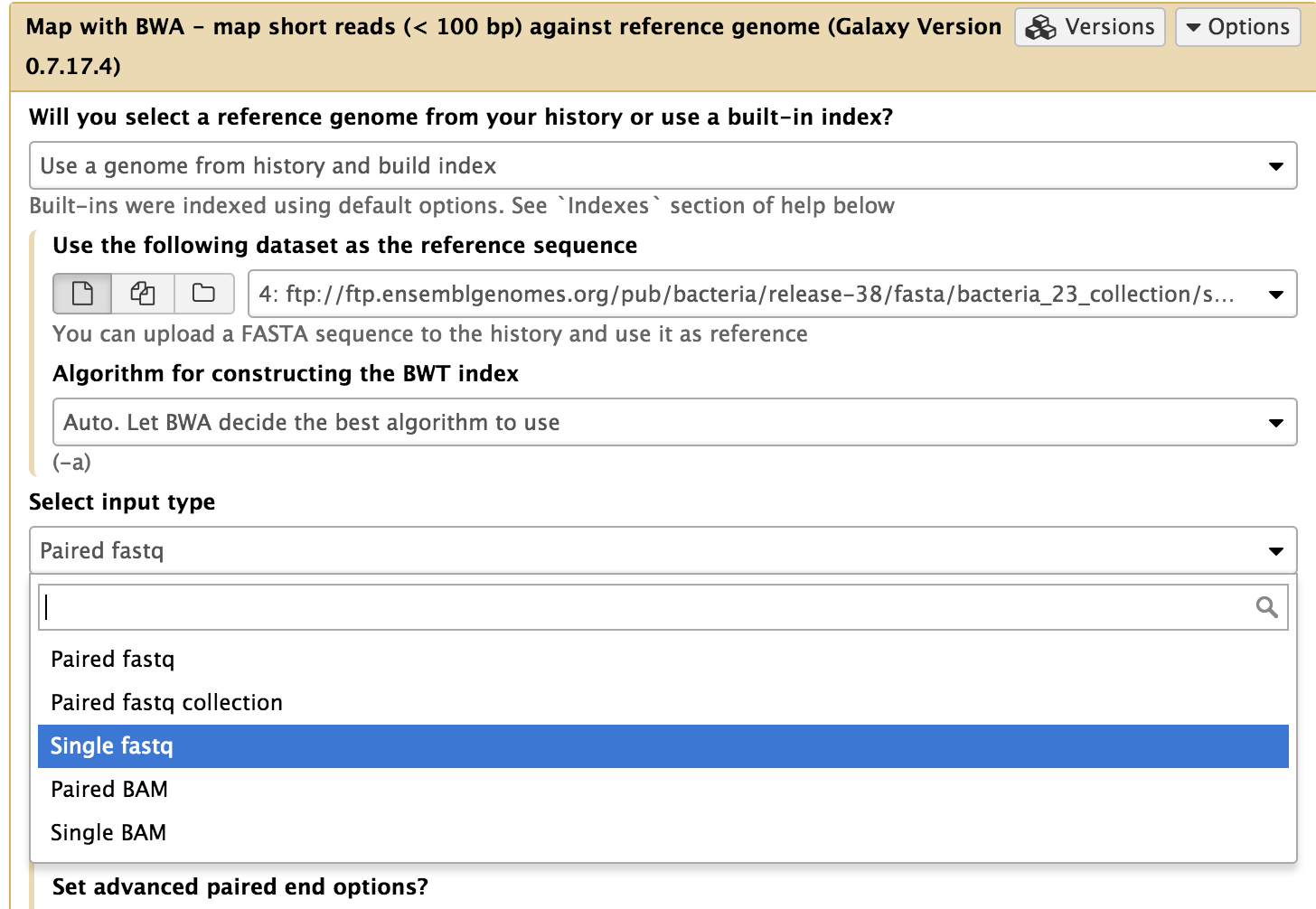 Enhancement: Add "Paired Interleaved" as an input option to BWA (exists ...
