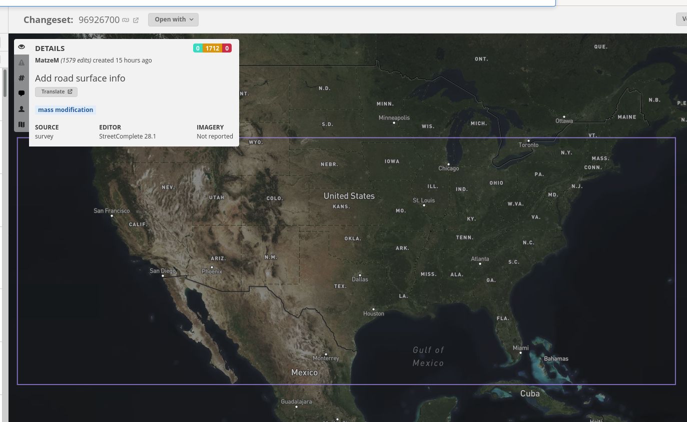 Changeset not visualised at all, no warning of any kind appeared, no progress bar anywhere ...