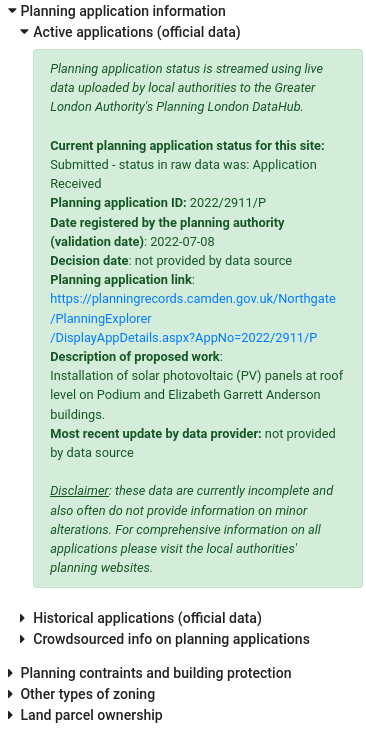 set planning editing panel to default of all being concertinered except planning status · Issue ...