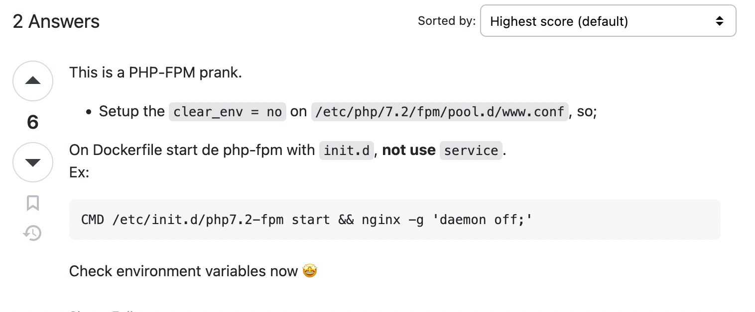 Php Dont See Env Variables · Issue 68 · Wyveonginx Php Fpm · Github