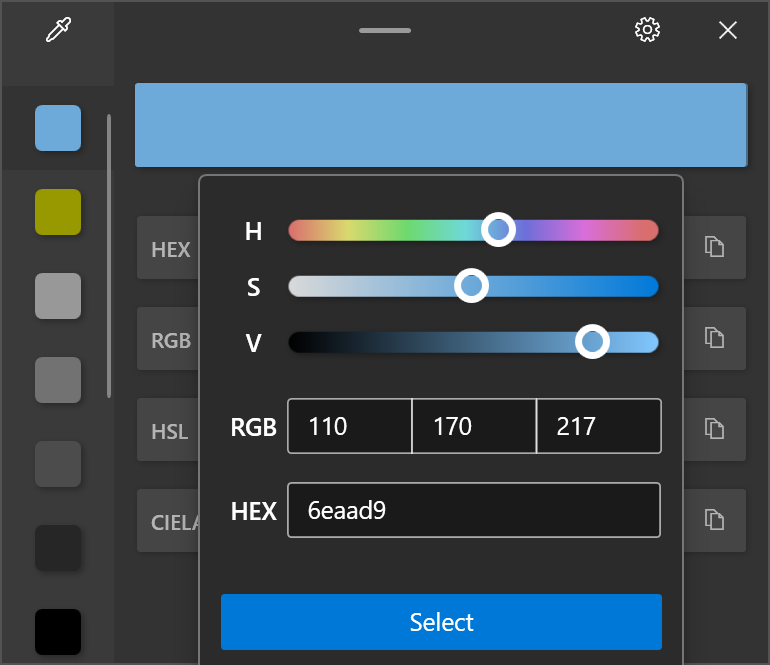 Color Picker edit with sliders in any color format · Issue #18523 · microsoft/PowerToys · GitHub