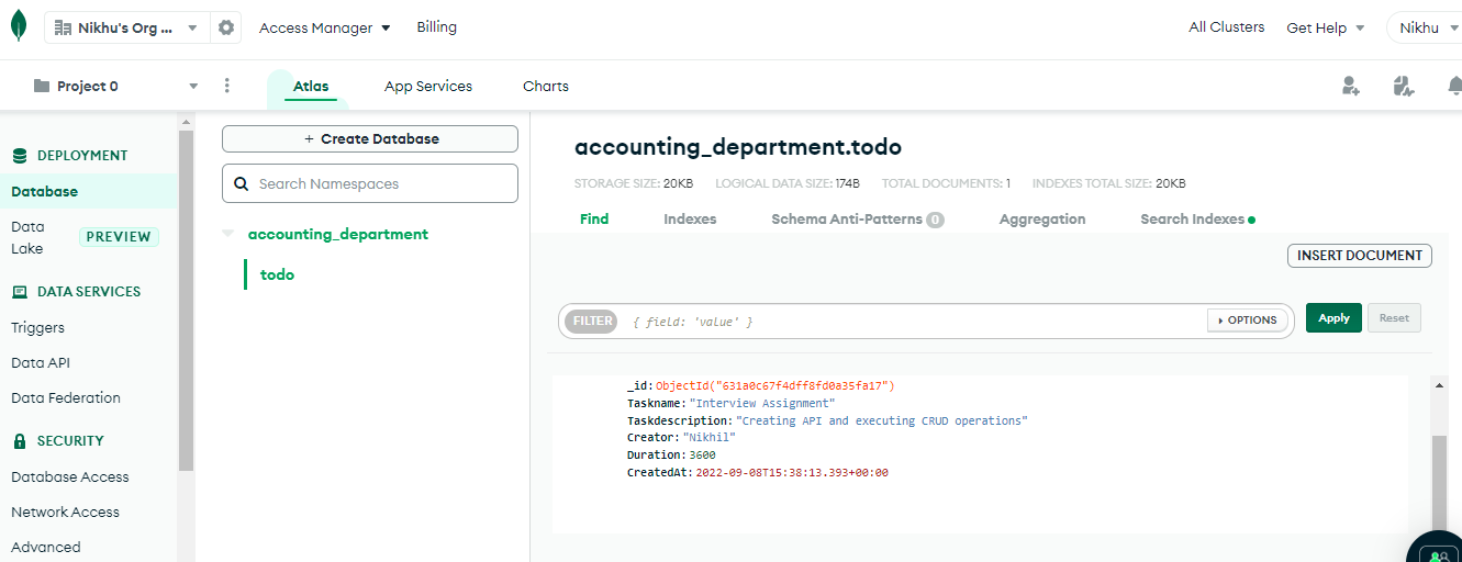 GitHub - mandalaNikhil/sde-work1: a REST API in Nodejs with MongoDb as database for creating ...