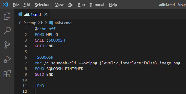 squoosh-cli exits in between batch file · Issue #1143 · GoogleChromeLabs/squoosh · GitHub