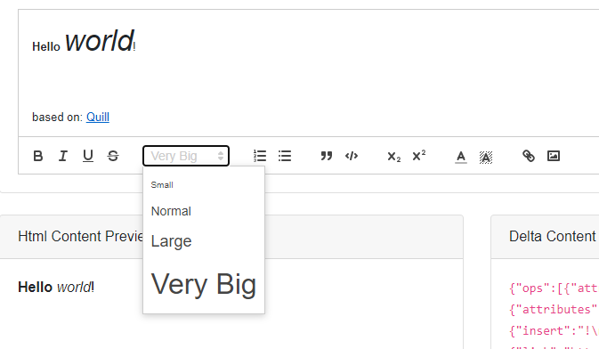 RichTextEdit how to set font-size,ex 10px and so or · Issue #2203 · Megabit/Blazorise · GitHub