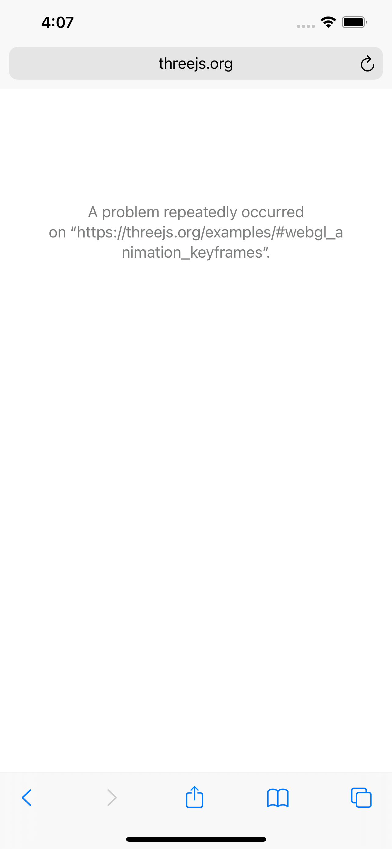 Examples Do Not Load in iOS 14 Simulator Safari · Issue #24258 · mrdoob/three.js · GitHub