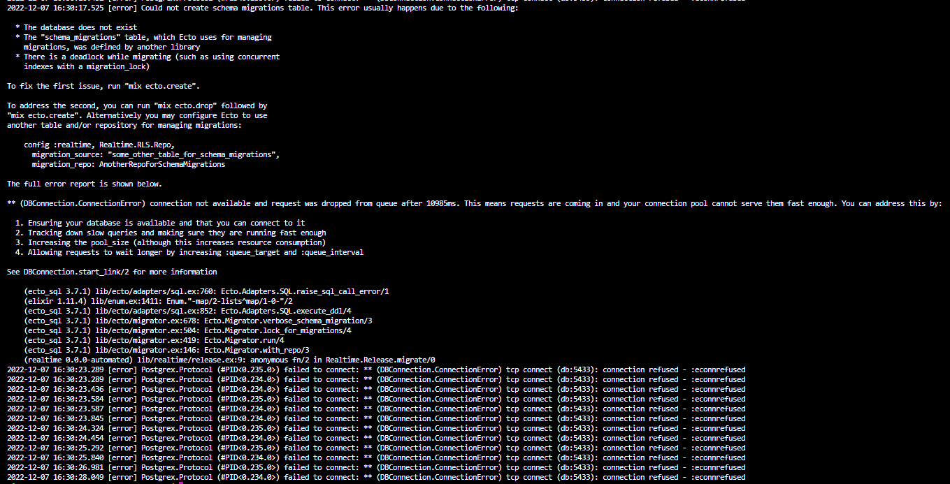 Supa Sudio Bug Connecting Fails Docker Container Supabase Auth Restarting Fails · Issue