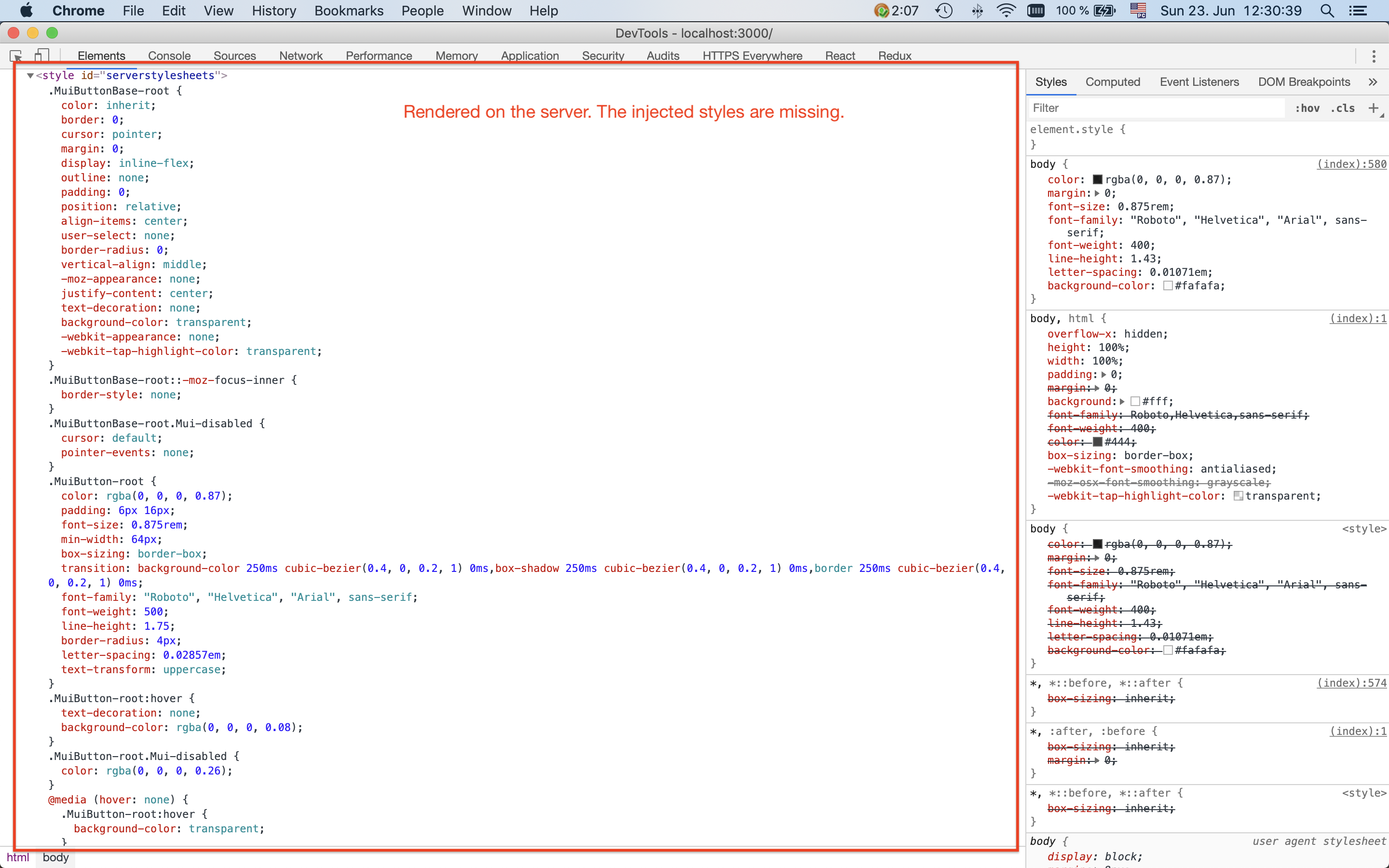 Do Stylesprovider And Serverstylesheets Work Together · Issue 16338 · Muimaterial Ui · Github 