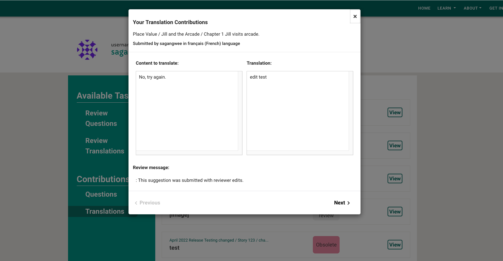 [BUG]: Suggestion submitted with edits has extraneous colon in review message · Issue #17936 ...