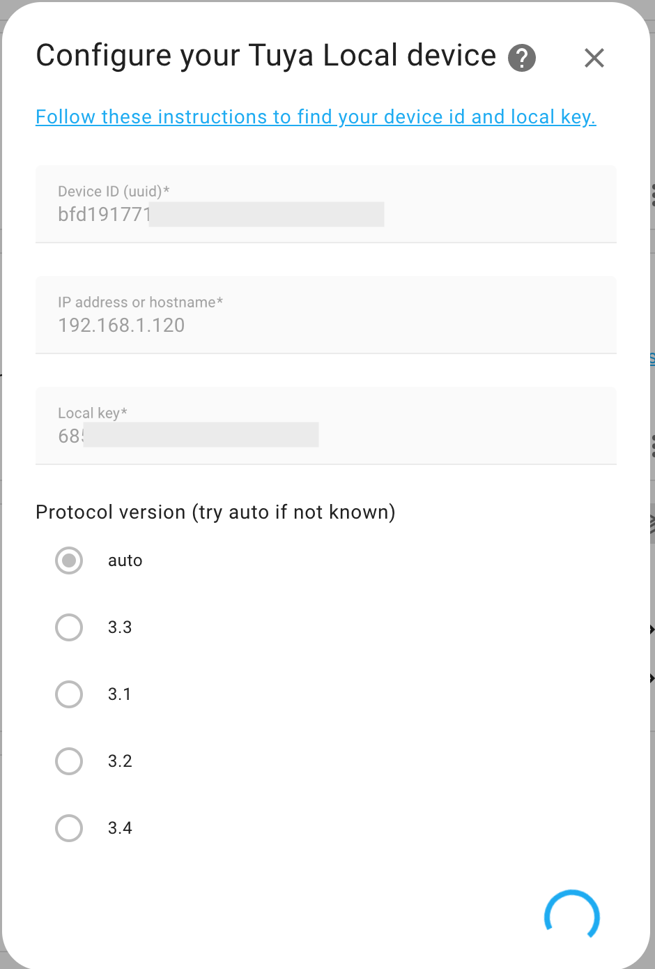 Can not add the device · Issue #334 · make-all/tuya-local · GitHub
