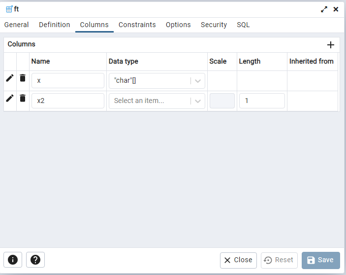 Not confirm character[] data type from Foreign Table Dialog. · Issue #6962 · pgadmin-org ...