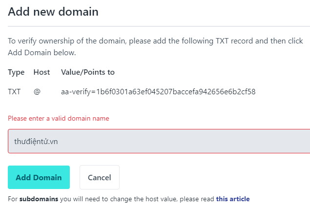 Dont add Vietnamese domain name · Issue #286 · anonaddy/anonaddy · GitHub
