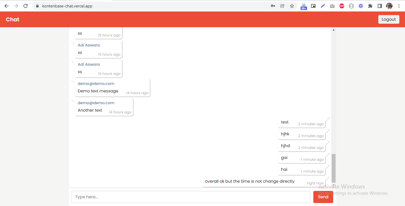 Chat time is not updated in real time · Issue #12 · kontenbase/kontenbase · GitHub