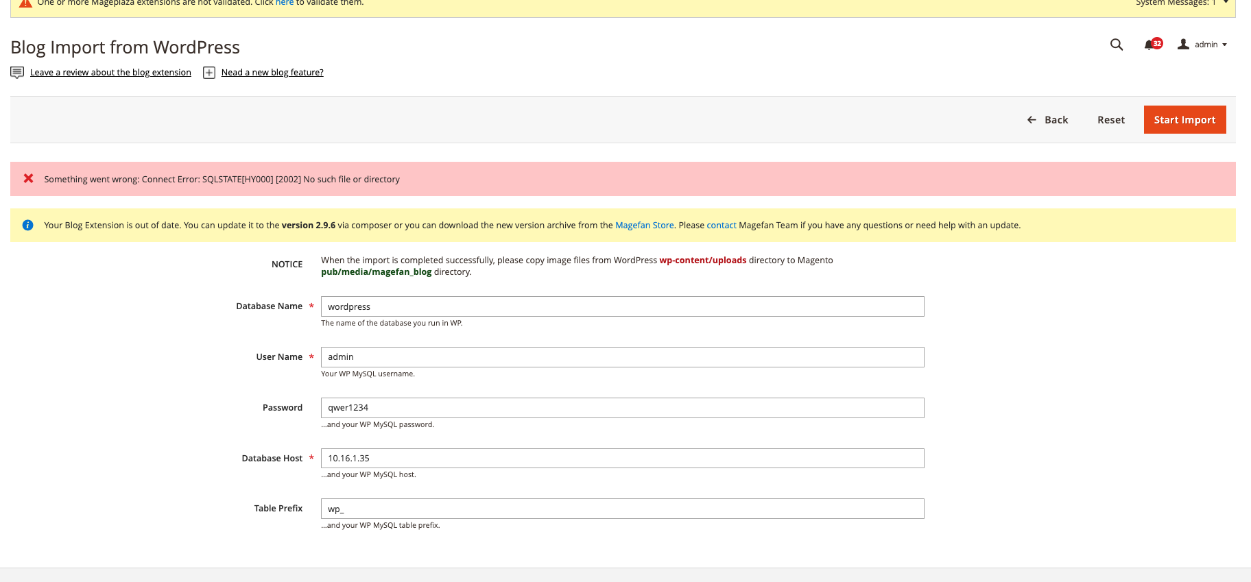 Wordpress Import Not Working With Remote Mysql Database · Issue 339 · Magefan Module Blog · Github