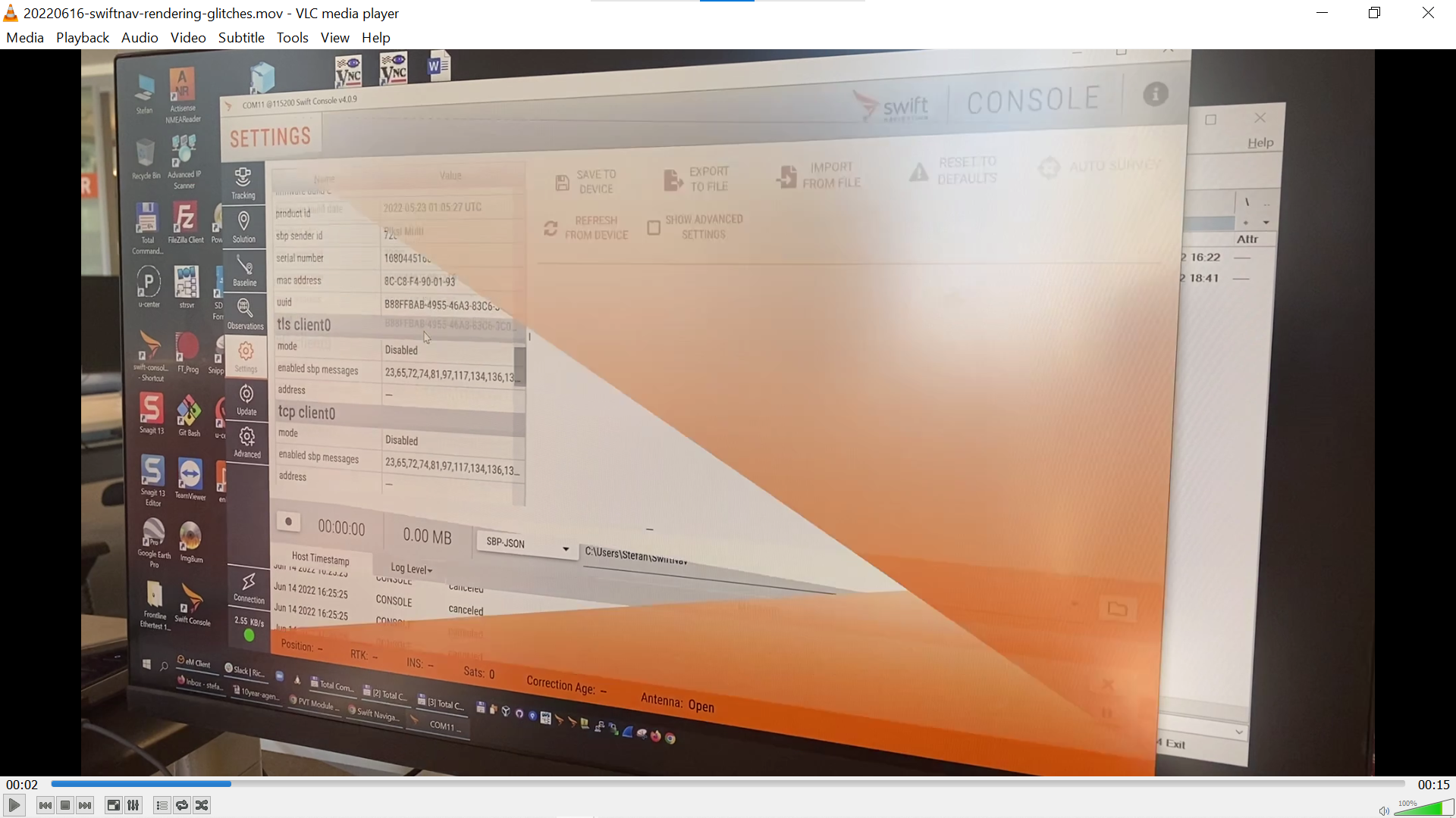Report QML visual glitch (Large orange triangles) to R&D · Issue #622 · swift-nav/swift-toolbox ...