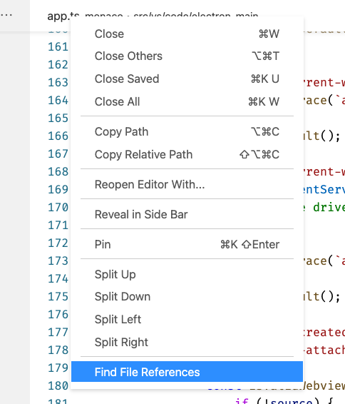 Revisit "Find File References" contribution in editor tab and explorer menus · Issue #115694 ...
