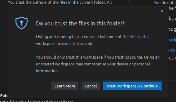 Trust dialogs consistency · Issue #122391 · microsoft/vscode · GitHub