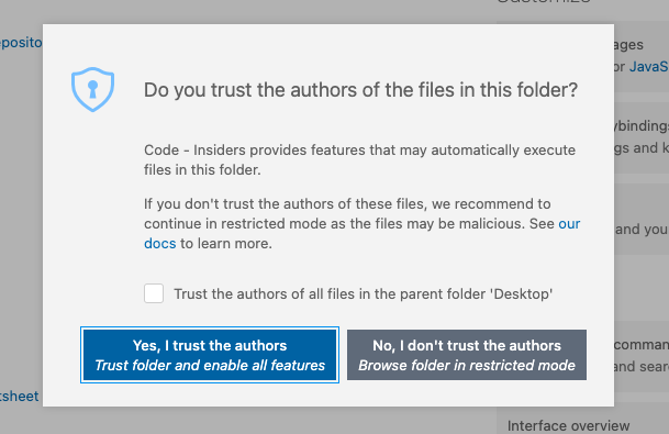 Trust: does it make sense to ask for trust for recently opened folders? · Issue #125103 ...
