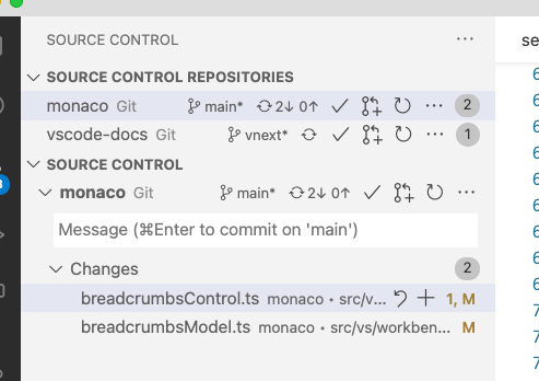 SCM changes view: duplicate repository and buttons · Issue #133984 · microsoft/vscode · GitHub