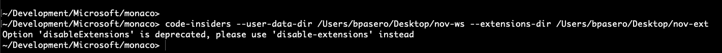 Option Disableextensions Is Deprecated Please Use Disable Extensions Instead · Issue