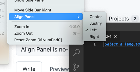 Align Panel is no-op · Issue #141379 · microsoft/vscode · GitHub