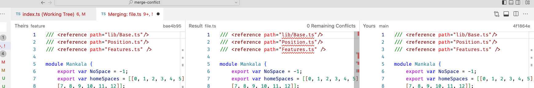 Merge editor: invalid "remaining conflicts" counter · Issue #152949 ...
