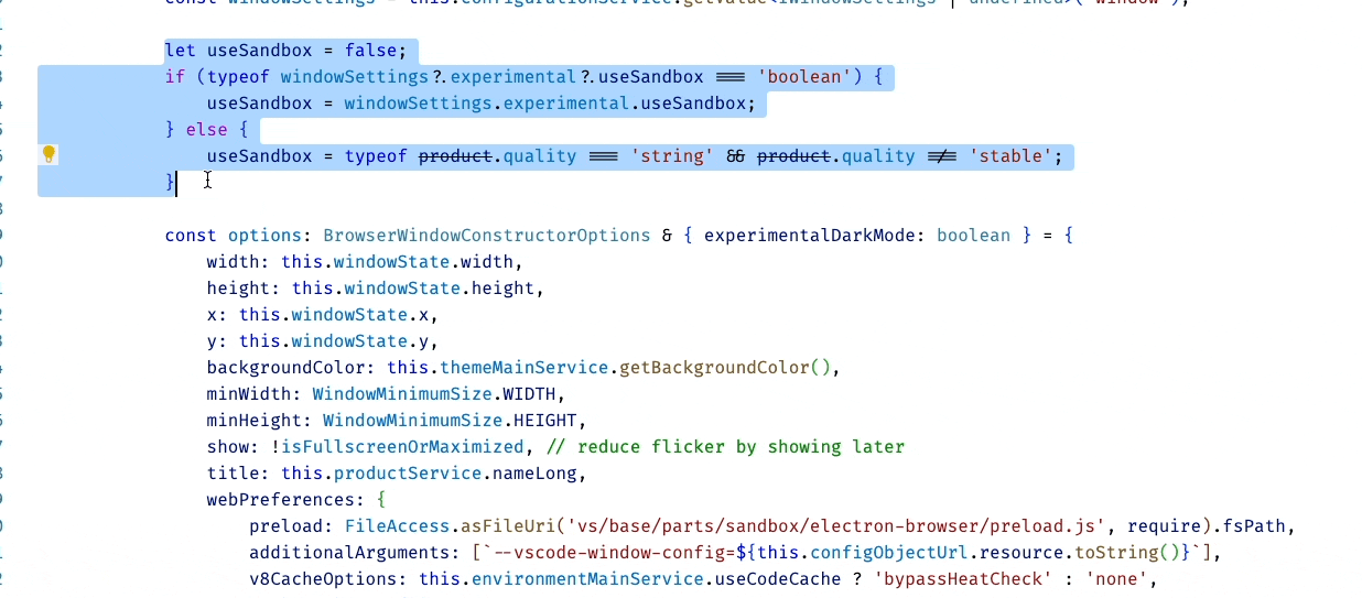 Code Actions Widget Appears At Weird Location · Issue 159157
