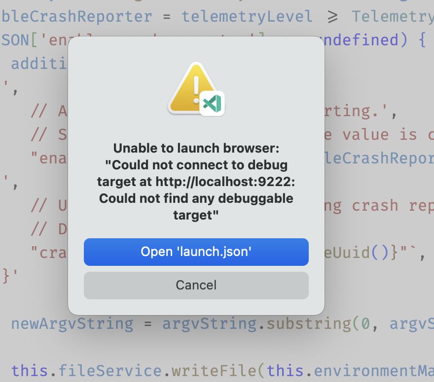 Debug Main Process Fails After 5 Seconds Of Waiting On Breakpoint · Issue 159835 · Microsoft