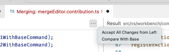 Merge editor actions are all hidden in "..." · Issue #162340 · microsoft/vscode · GitHub