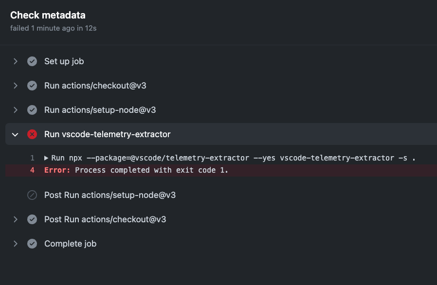 Telemetry extractor job fails · Issue #169617 · microsoft/vscode · GitHub