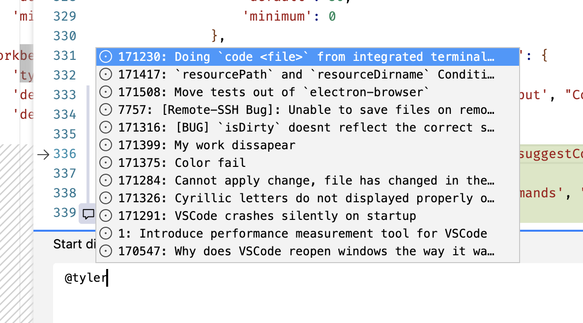 Autocomplete Usernames In Comments Field · Issue 4406 · Microsoft