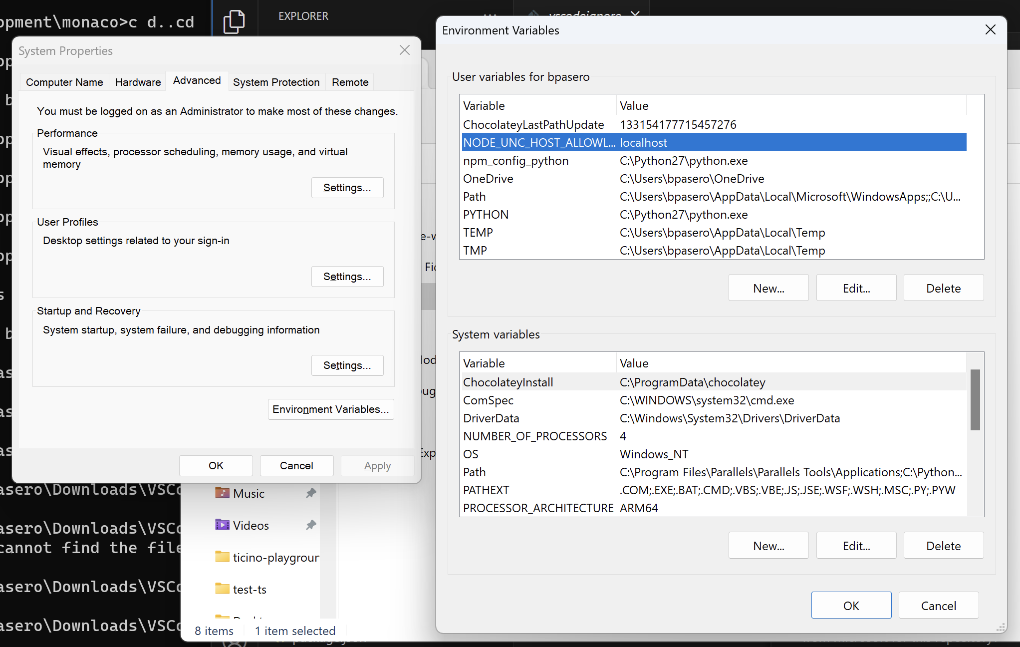 Setting `NODE_UNC_HOST_ALLOWLIST` does not work · Issue #182019 · microsoft/vscode · GitHub