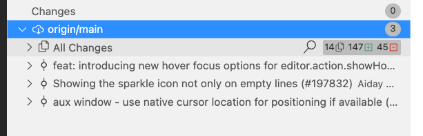 SCM: incoming/outgoing changes node should have primary actions · Issue #198190 · microsoft ...