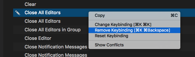 Feature request: Add ability to remove a keyboard shortcut using GUI ... Feature request: Add ability to remove a keyboard shortcut using GUI ...