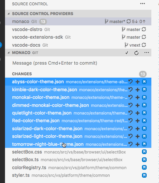 SCM: staging multiple files is not very fast · Issue #36213 · microsoft/vscode · GitHub