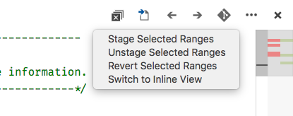 Git: staging lines from the editor toolbar no longer updates editor ...