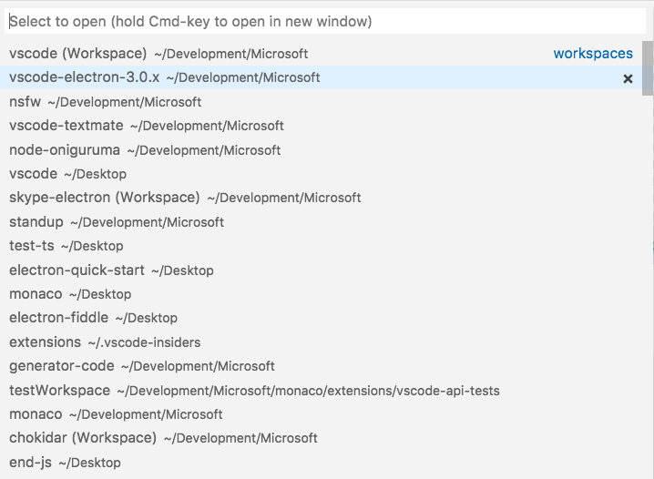 Allow user to remove individual items from recent projects list · Issue #55367 · microsoft ...