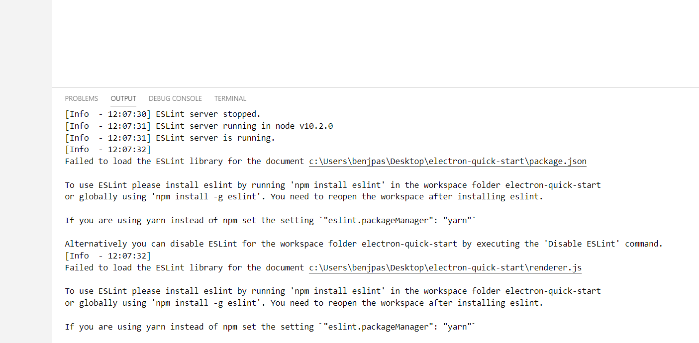 Panel shows automatically on startup · Issue #591 · microsoft/vscode-eslint · GitHub