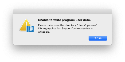 Startup Show A Dialog If User Data Dir Is Not Writeable · Issue 65481 · Microsoftvscode · Github 8464