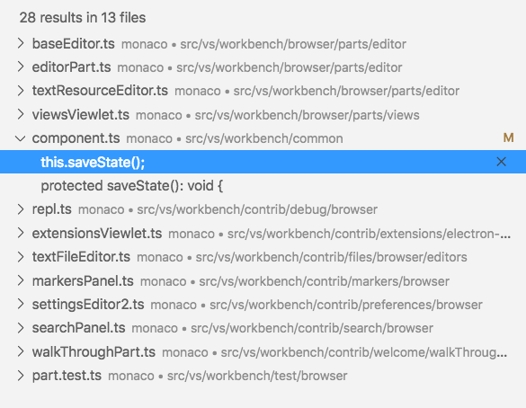Find references: show number of children similar to search results ...